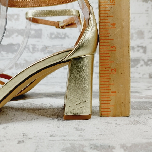 Nordstrom | Shoes | New Nordstrom Rack Kellie Gold Strappy Block Heel ...